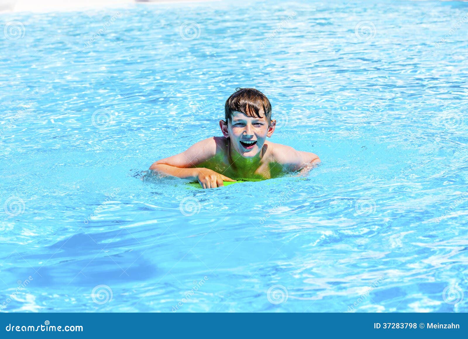 Teen Boy Swimming in a Pool Stock Photo - Image of recreation ...
