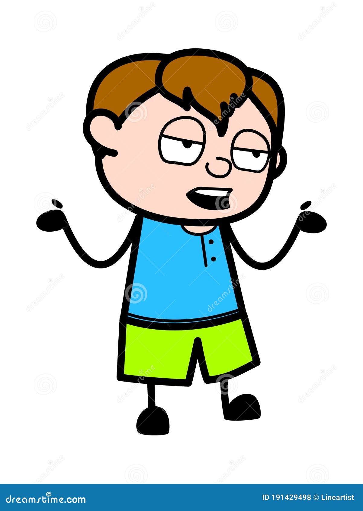 Teen Boy Talking Unamused Face Cartoon Royalty-Free Stock Image ...