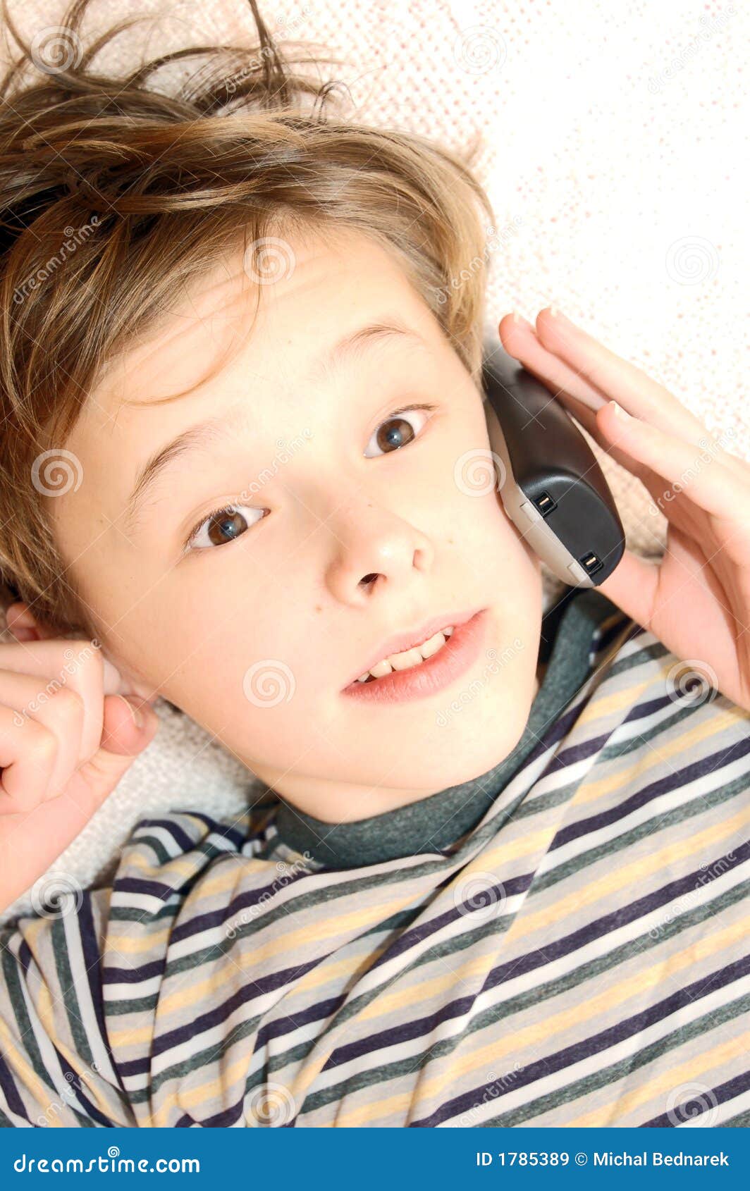 Teen Boy Talking on Cell Phone Stock Image - Image of popular, hand ...