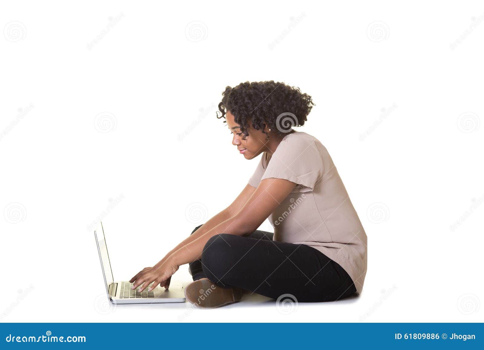 A teen on the computer stock photo. Image of looking - 61809886