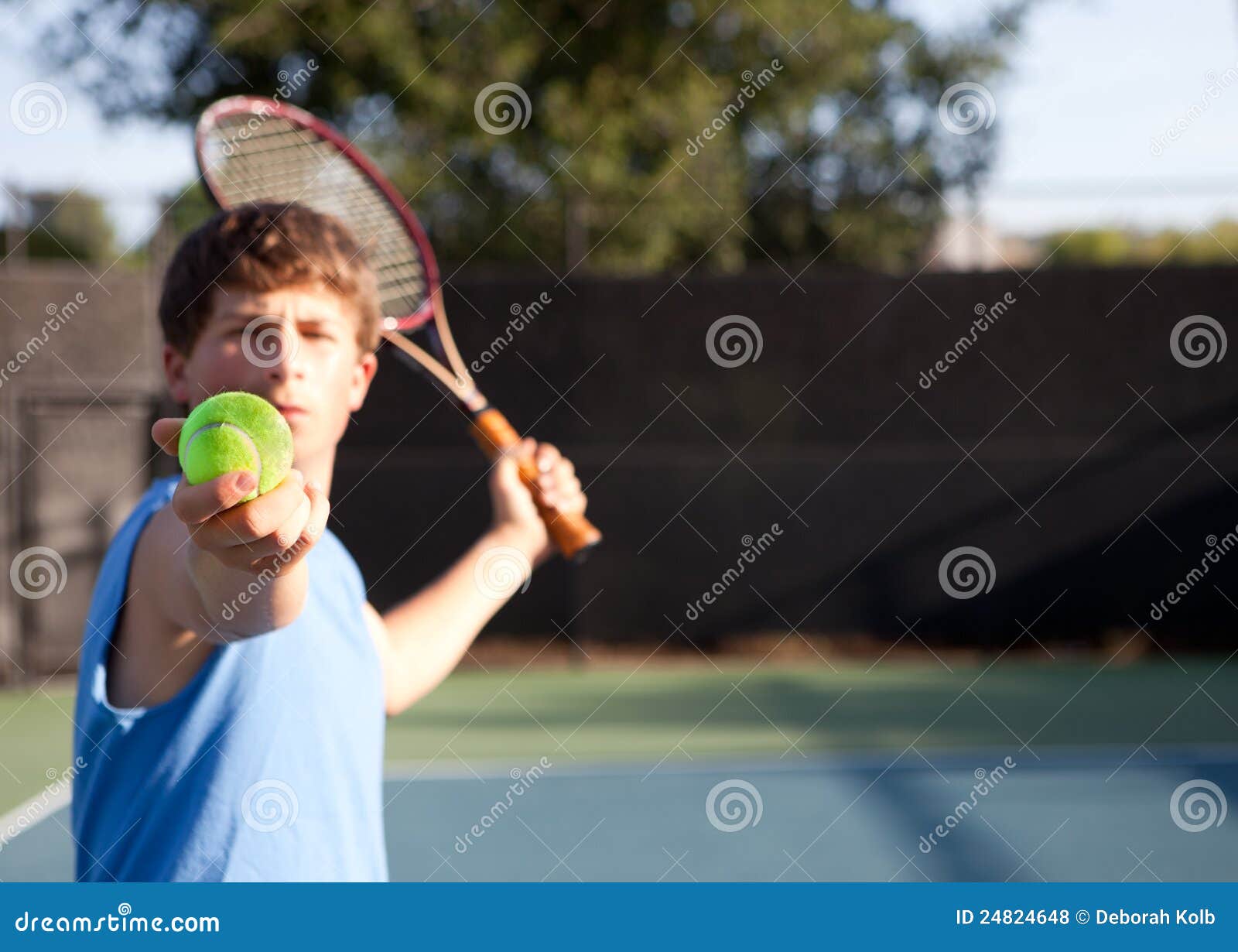 The Determination. Teen Girl On A Blue Background. Facial Expressions ...