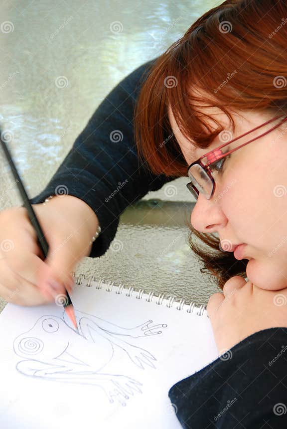 Teen Drawing stock photo. Image of women, black, imagination - 2972700