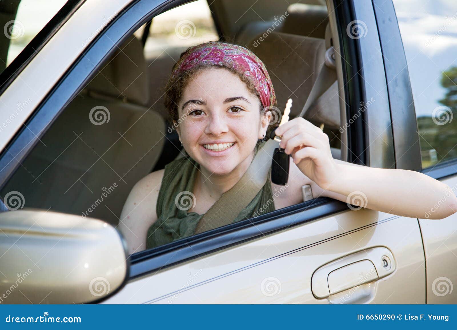 Teen Driver with Car Keys stock photo. Image of freckles - 6650290