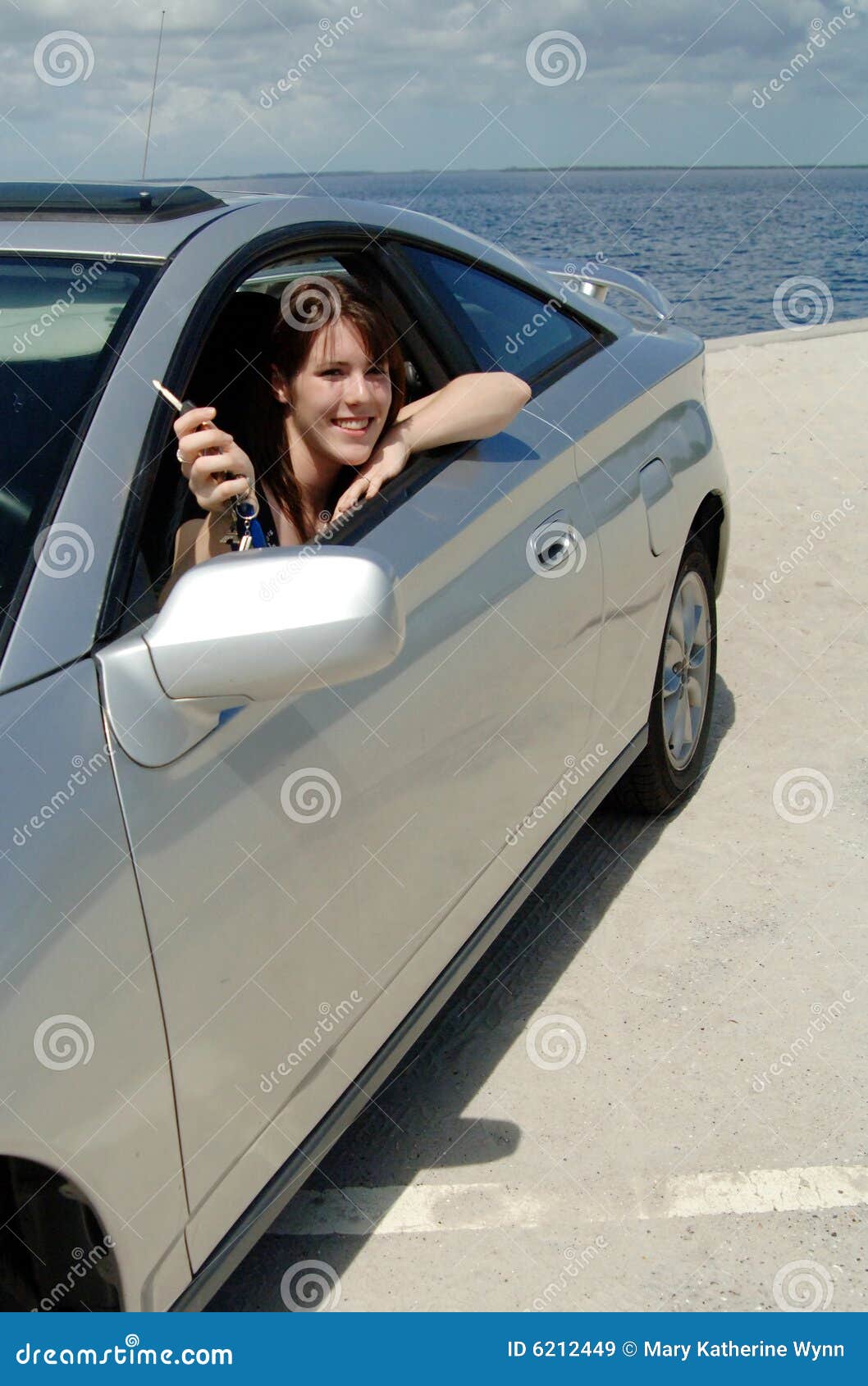 Teen driver with new car stock image. Image of outdoors - 6212449
