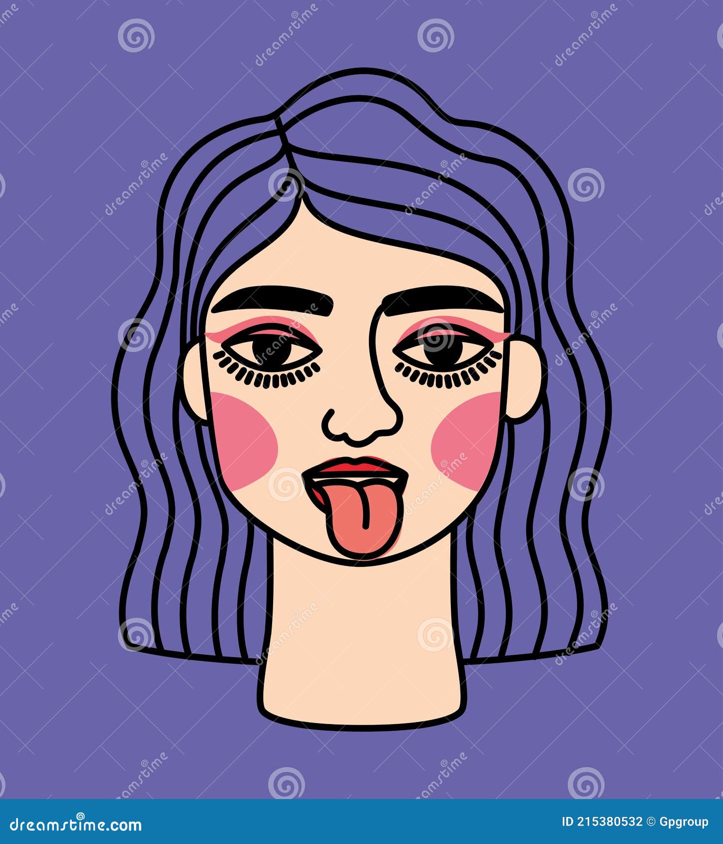 Teen face icon stock vector. Illustration of fashion - 215380532