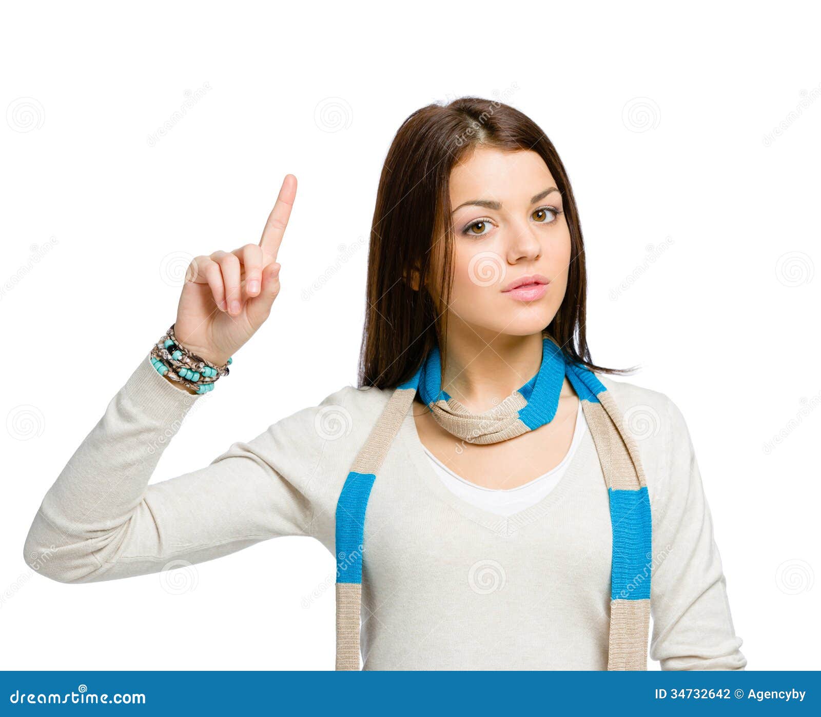Teen with Forefinger Gesture Stock Photo - Image of horizontal ...
