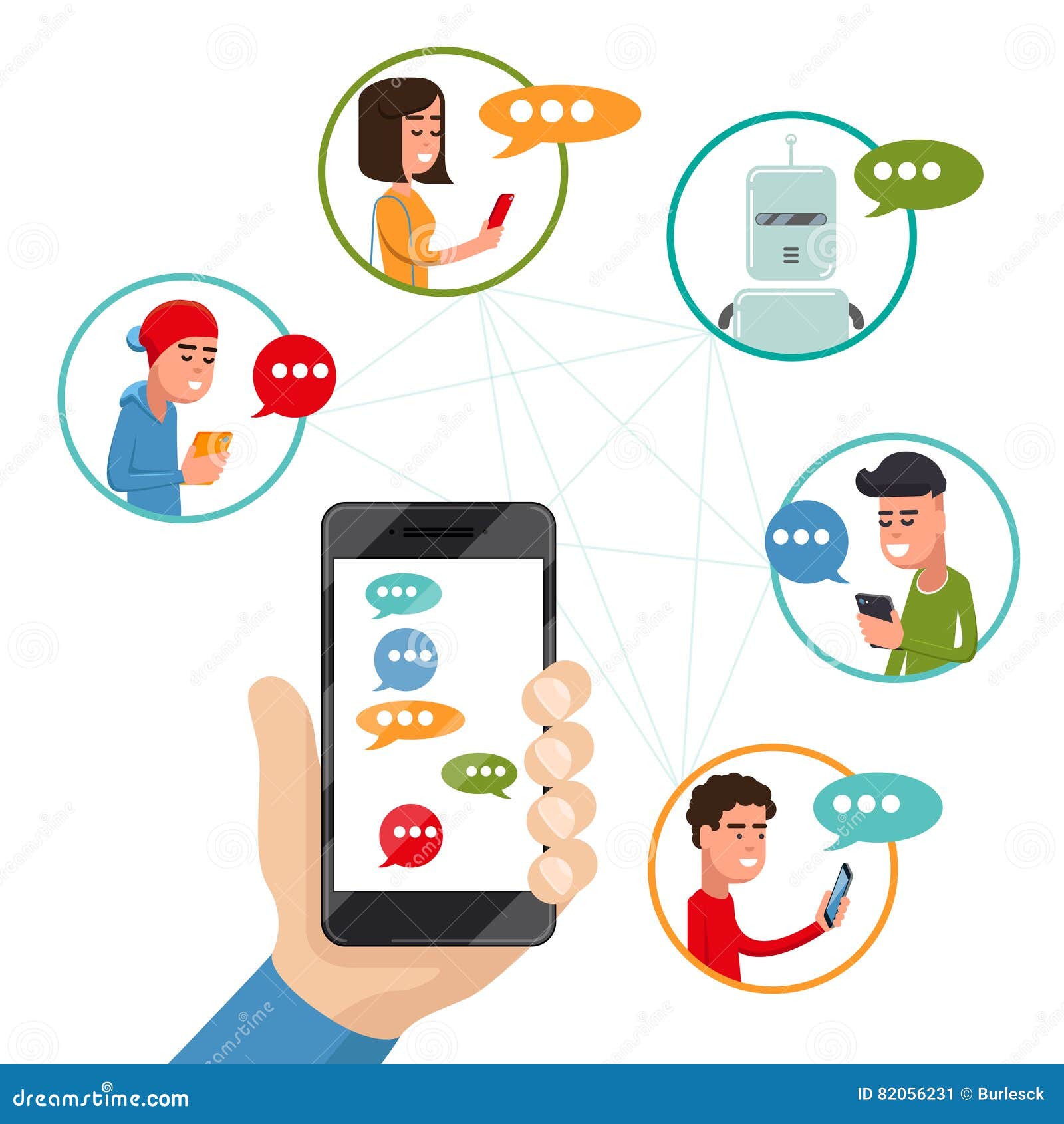 Teen Friends Chat on Phone. Vector Friendly Discussing Messaging ... Teen Friends Chat on Phone. Vector Friendly Discussing Messaging ...