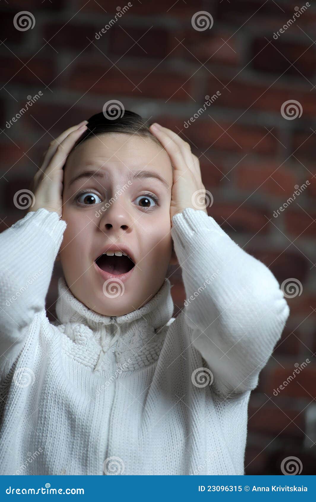 Teen girl afraid stock image. Image of hair, dejected - 23096315