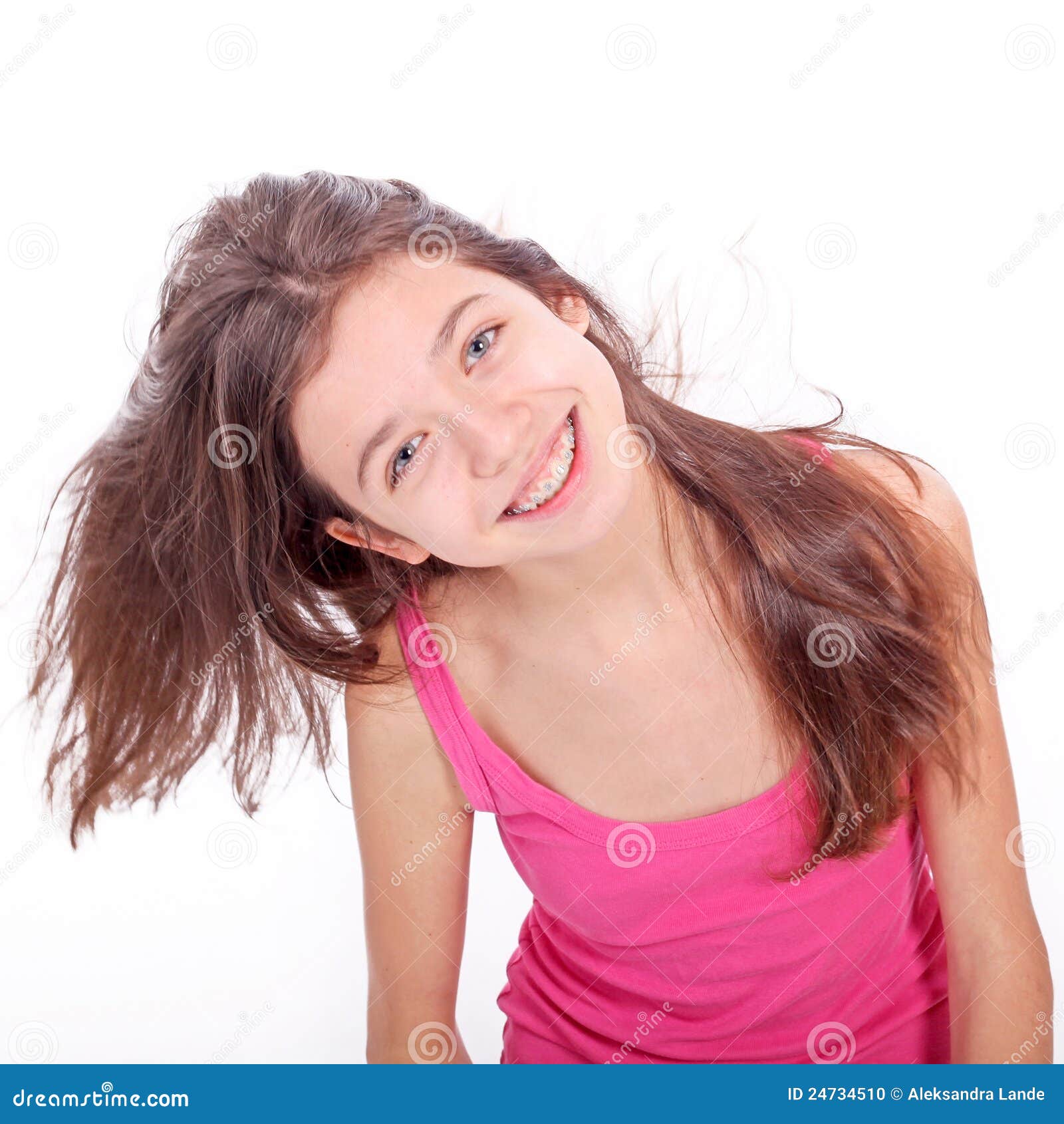 Teen girl with brackets stock photo. Image of laugh, female - 24734510