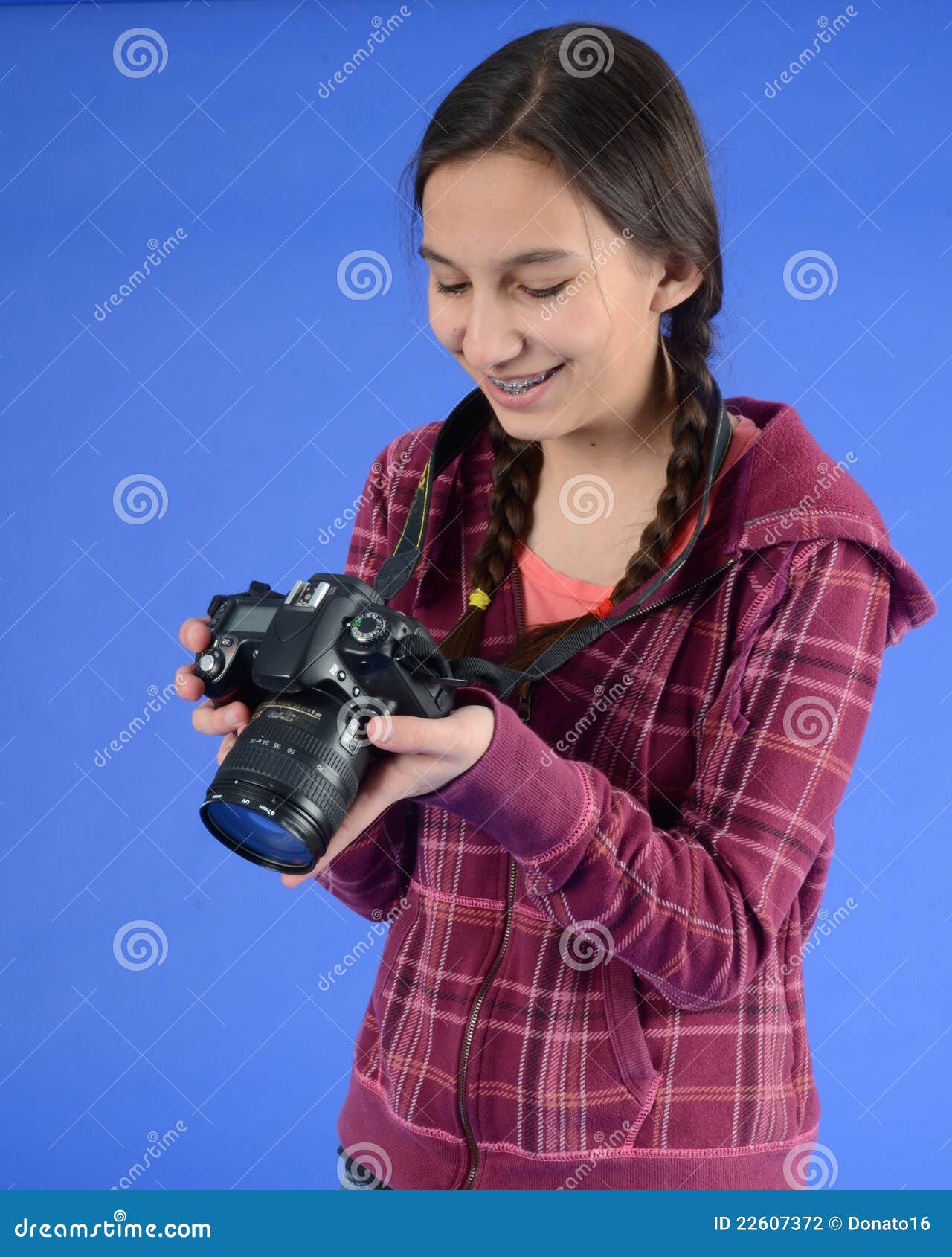 Teen girl with camera stock photo. Image of holding, hobby - 22607372