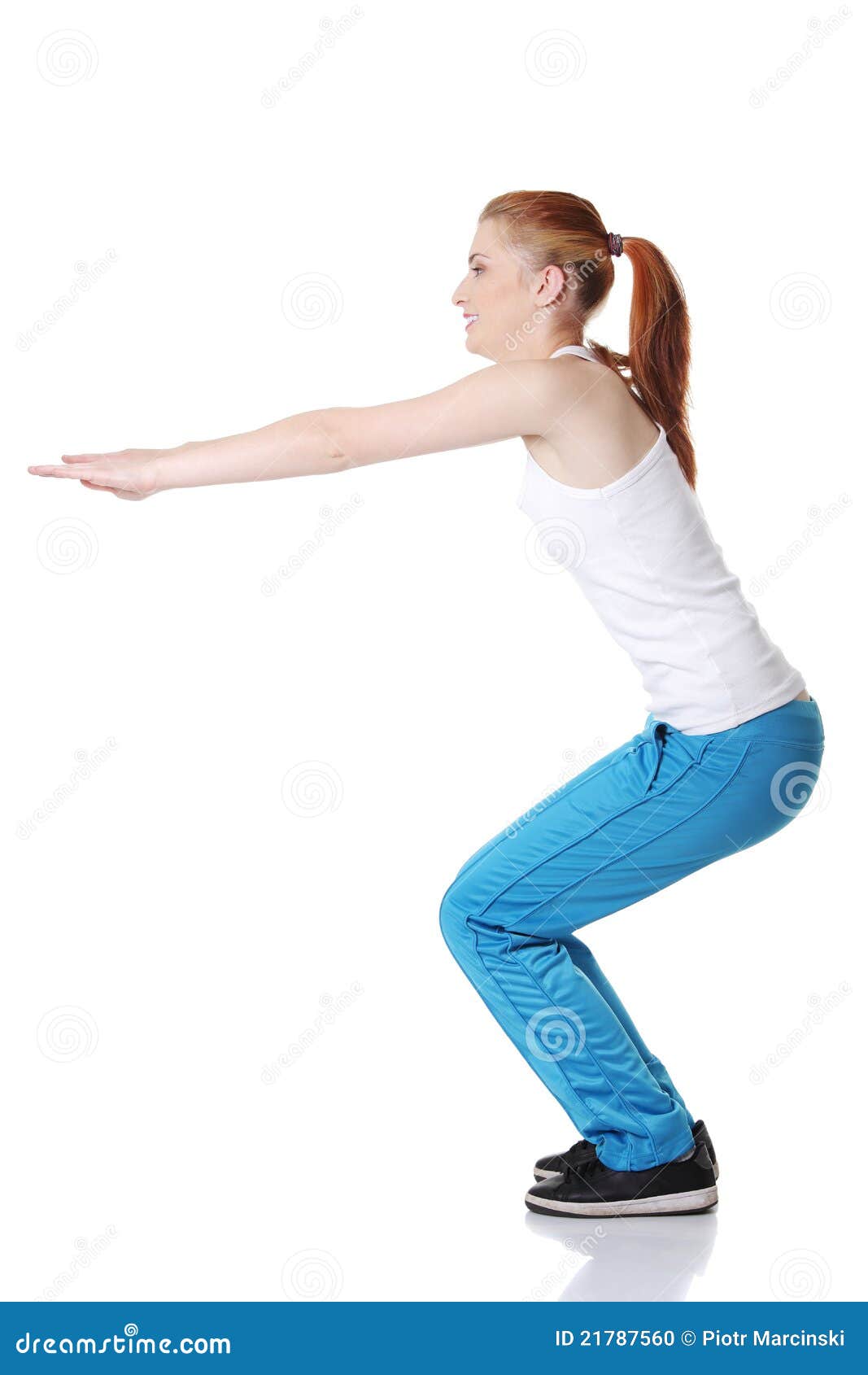 Teen girl doing exercises. stock photo. Image of healthy - 21787560