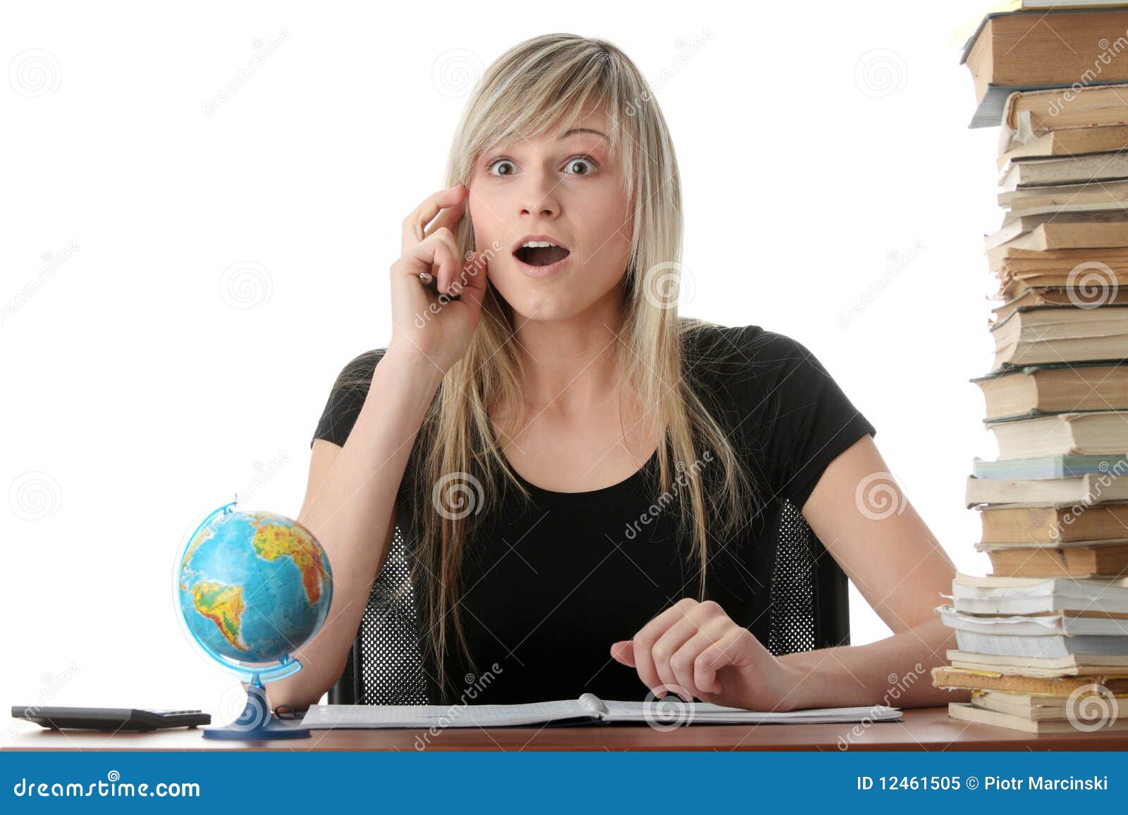 Teen girl learning stock image. Image of literature, learning - 12461505