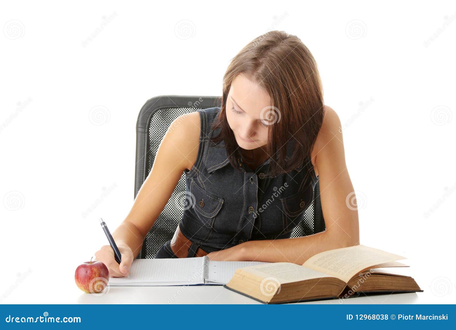Teen girl learning stock photo. Image of knowledge, school - 12968038