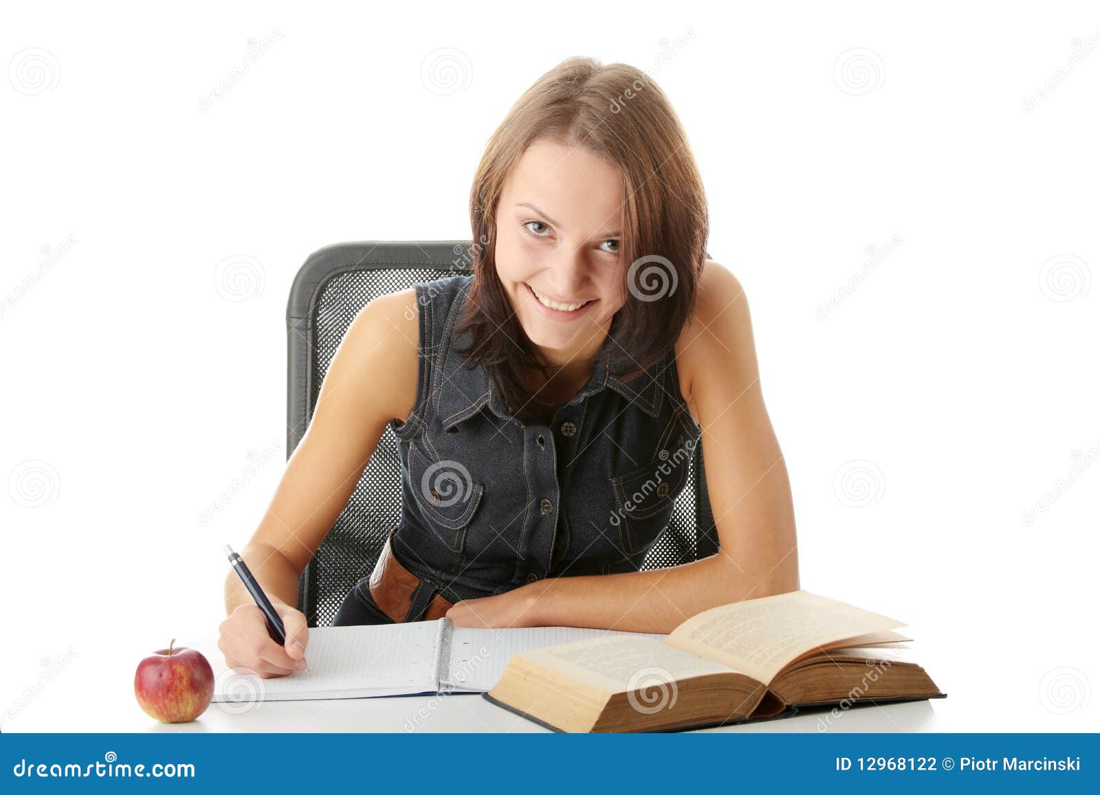 Teen girl learning stock photo. Image of beauty, pretty - 12968122
