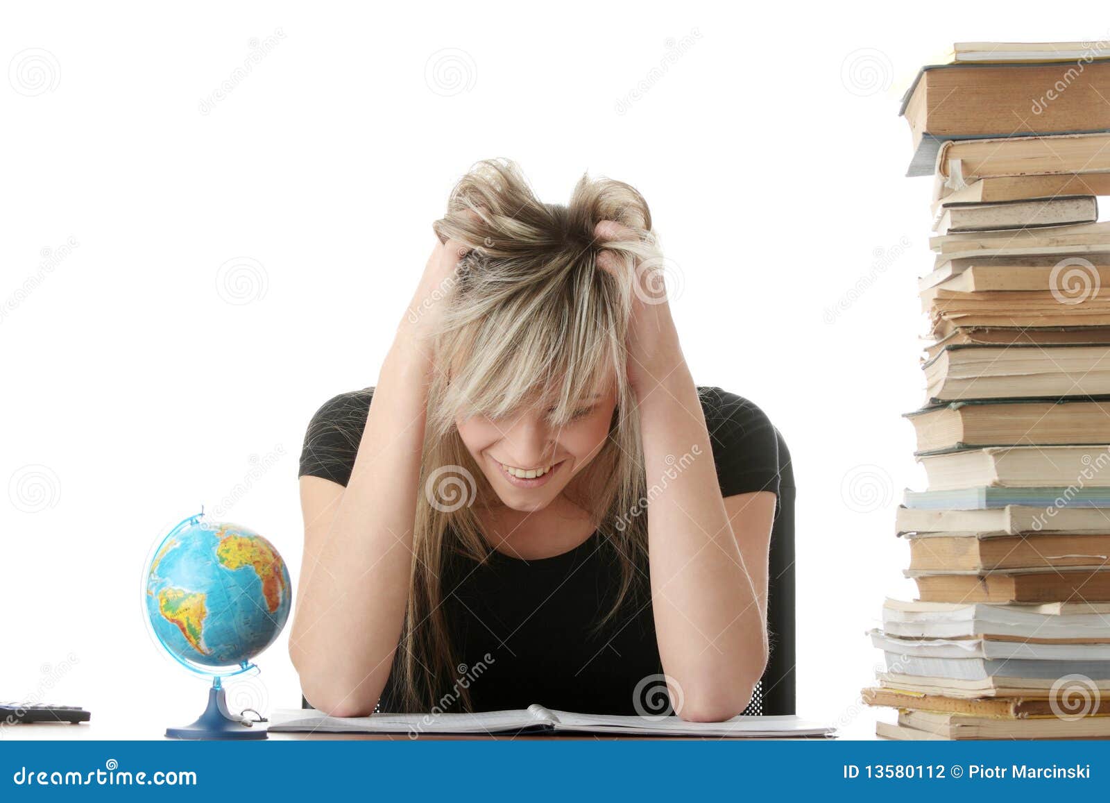 Teen girl learning stock photo. Image of cute, girl, attractive - 13580112