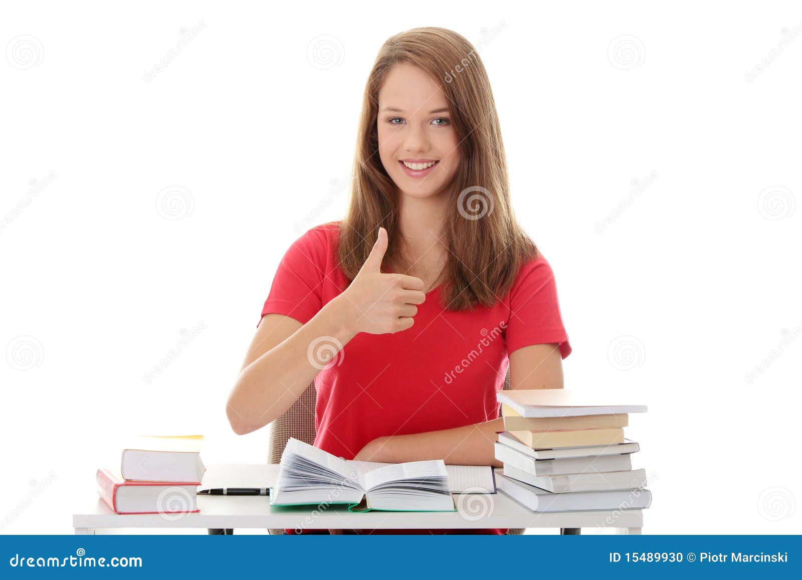 Teen girl learning stock photo. Image of learn, college - 15489930