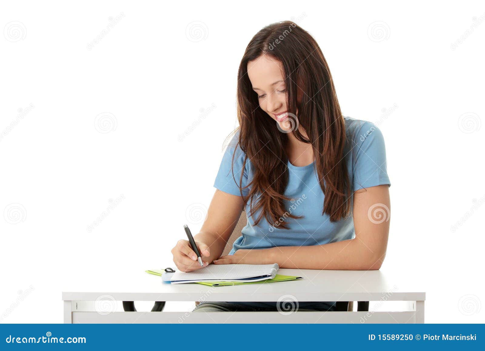 Teen girl learning stock photo. Image of person, attractive - 15589250