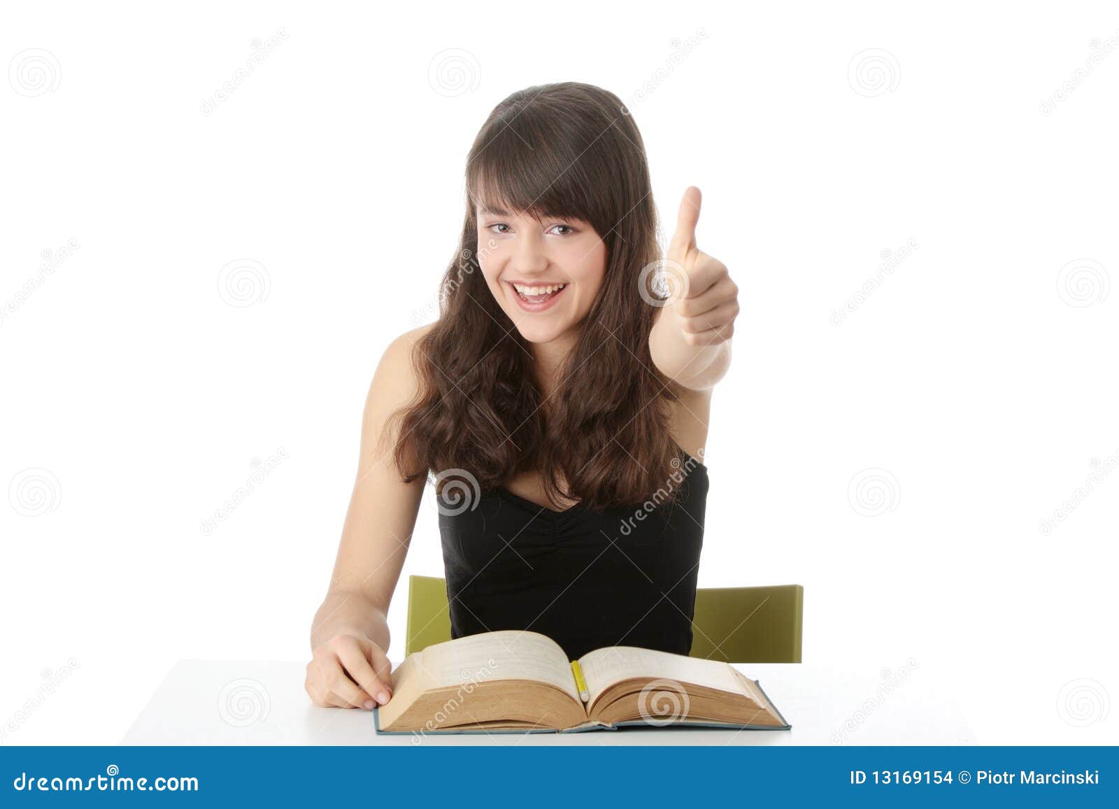 Teen Girl Learning at the Desk Stock Photo - Image of beautiful, beauty ...