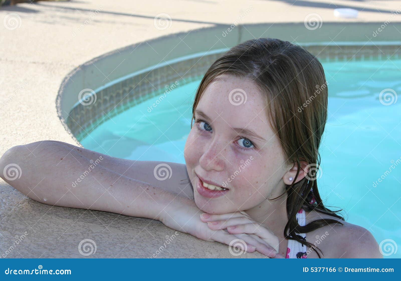 Teen girl in pool stock photo. Image of swim, pool, caucasion - 5377166
