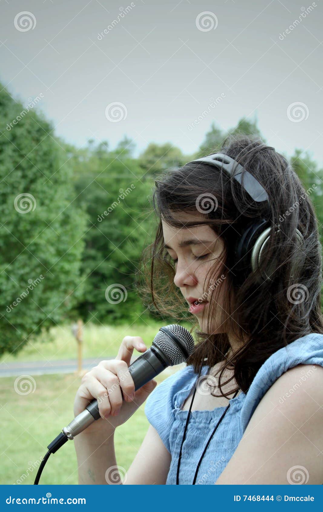 Teen girl sing stock photo. Image of music, band, brochure - 7468444