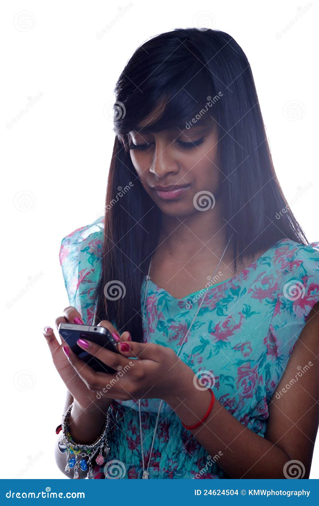Teen Girl Texting stock photo. Image of asian, cute, phone - 24624504