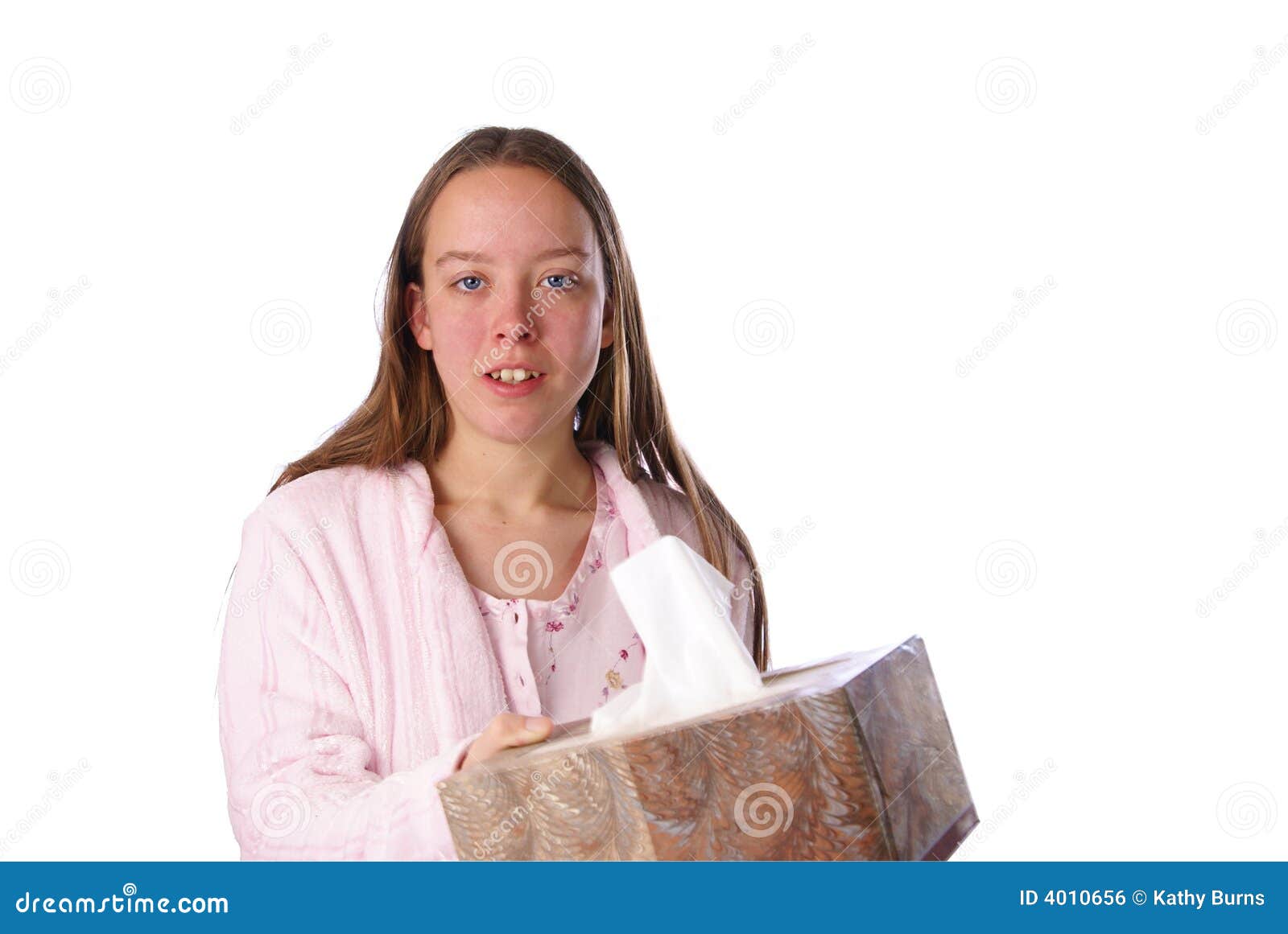 Teen Girl with Tissues stock photo. Image of face, girl - 4010656