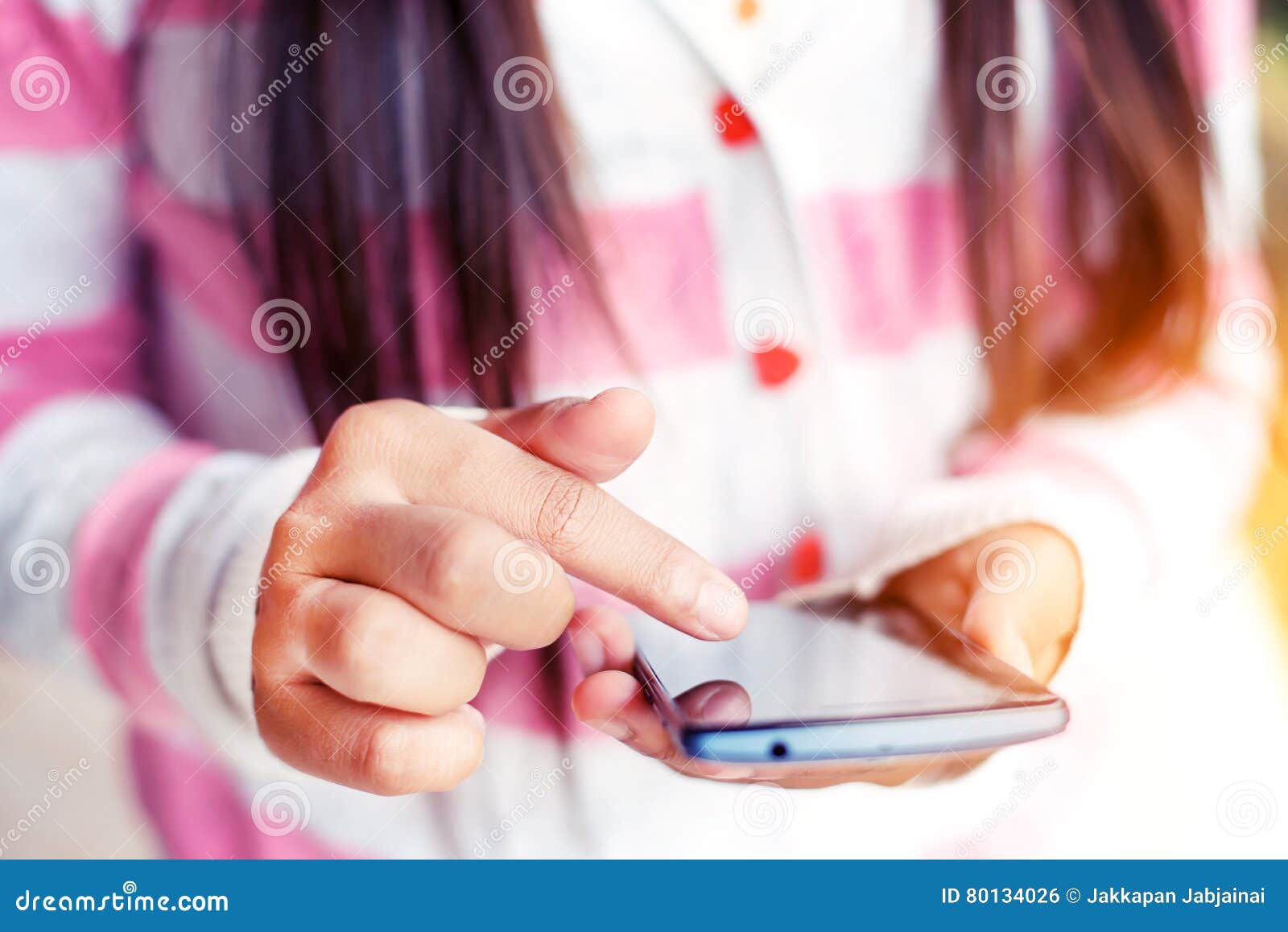 Teen girl using phone stock photo. Image of mobile, phone - 80134026