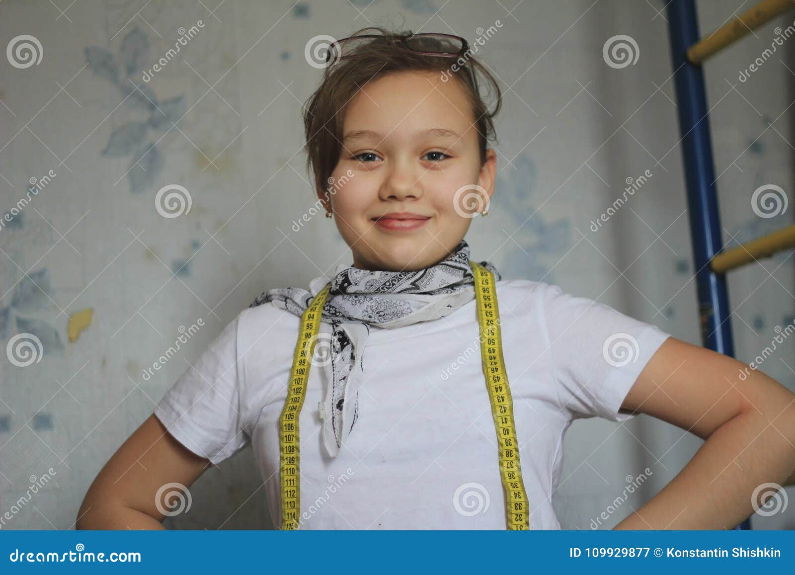 Teen Girl 12-years Old Plays in Sewing - Seamstress Stock Image - Image ... Teen Girl 12-years Old Plays in Sewing - Seamstress Stock Image - Image ...