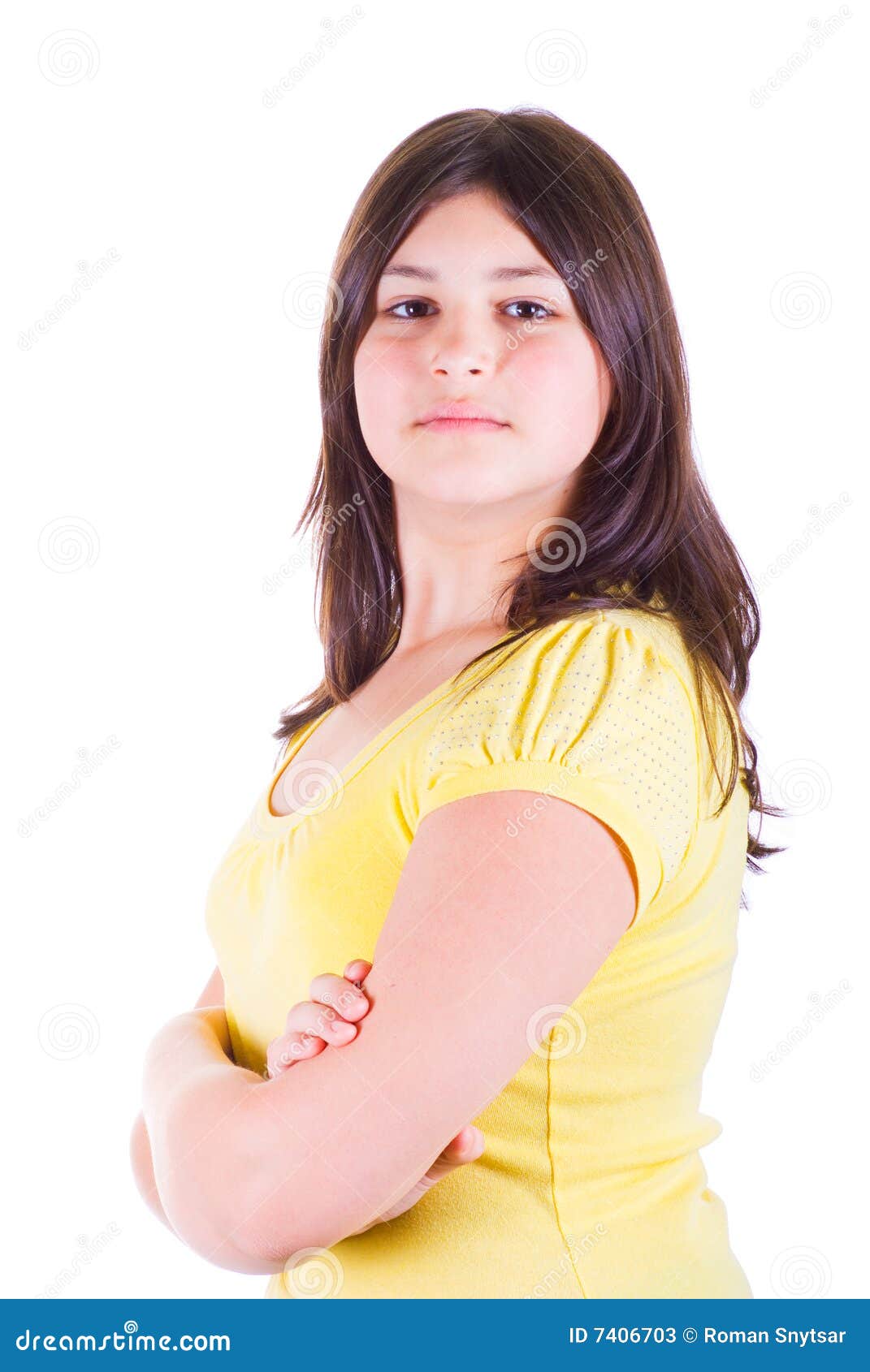 Teen Girls with Arms Folded Stock Image - Image of eyes, person: 7406703