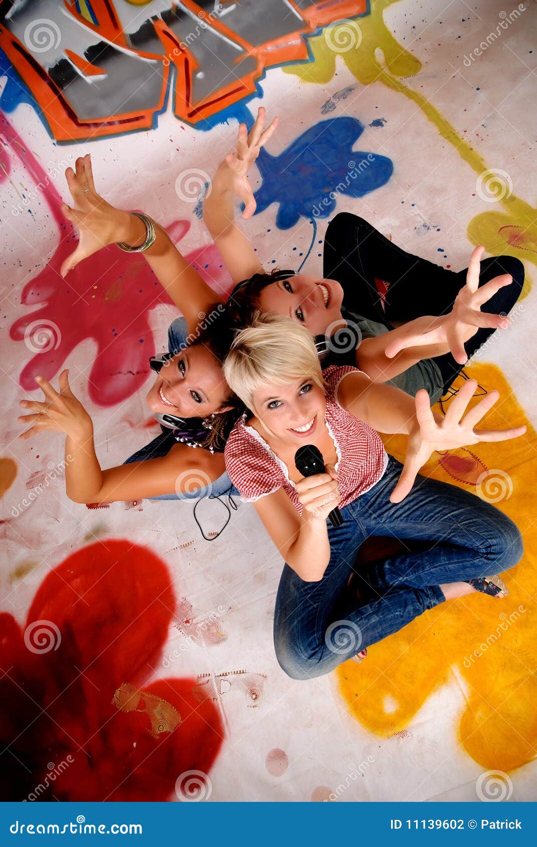 Teen girls graffiti wall stock photo. Image of colorful - 11139602