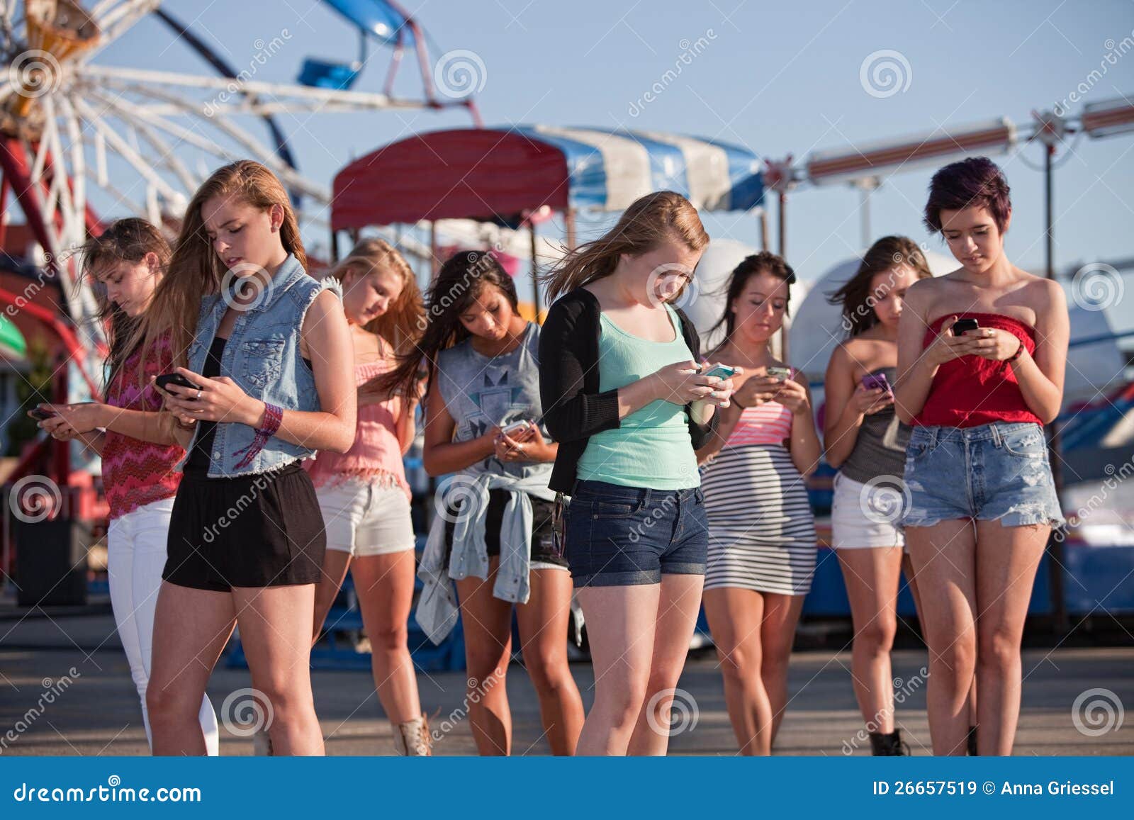 Teen Girls Text Messaging stock image. Image of internet - 26657519