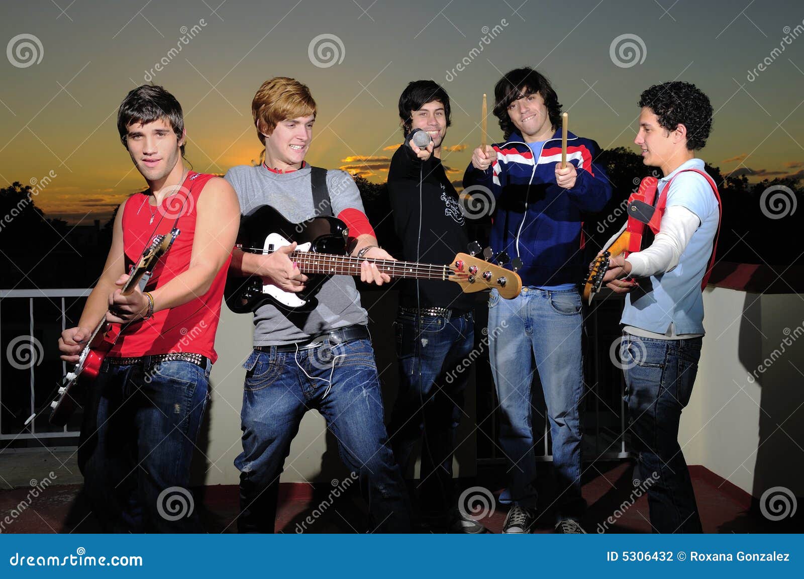 Teen group of musicians stock photo. Image of people, casual - 5306432