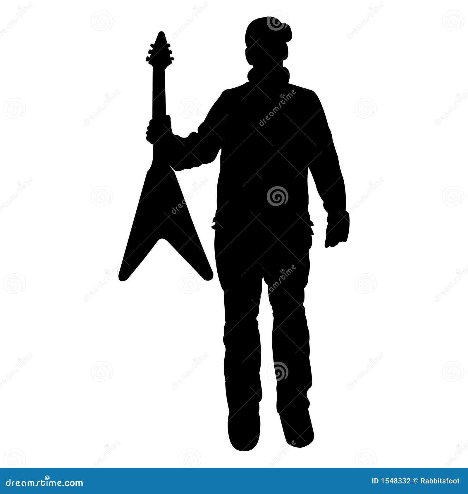 Teen Guitar Player - Silhouette Stock Illustration - Illustration of ...
