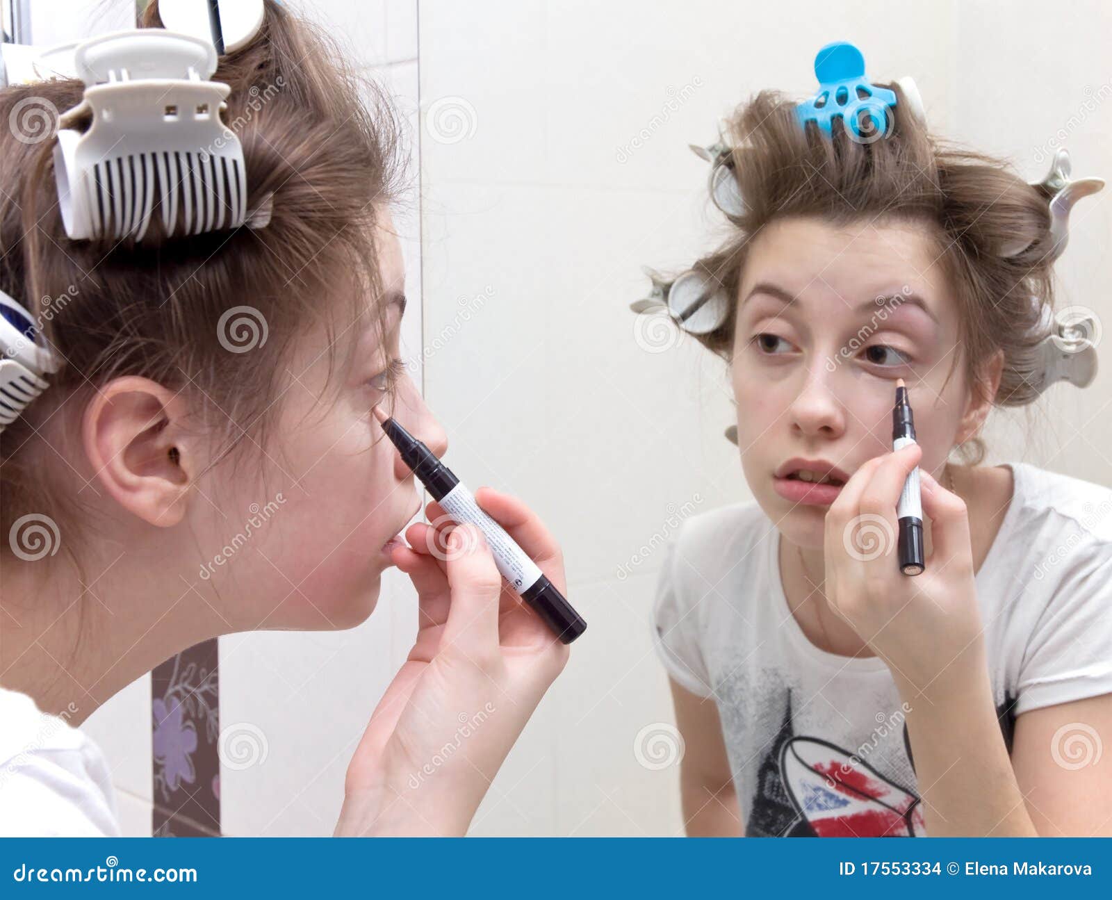 Teen makeup stock photo. Image of girl, feminine, apply - 17553334