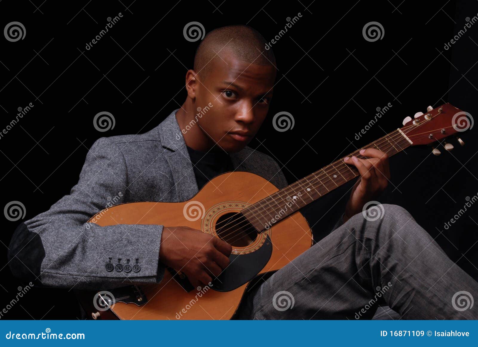 Teen playing guitar stock image. Image of jump, artist - 16871109