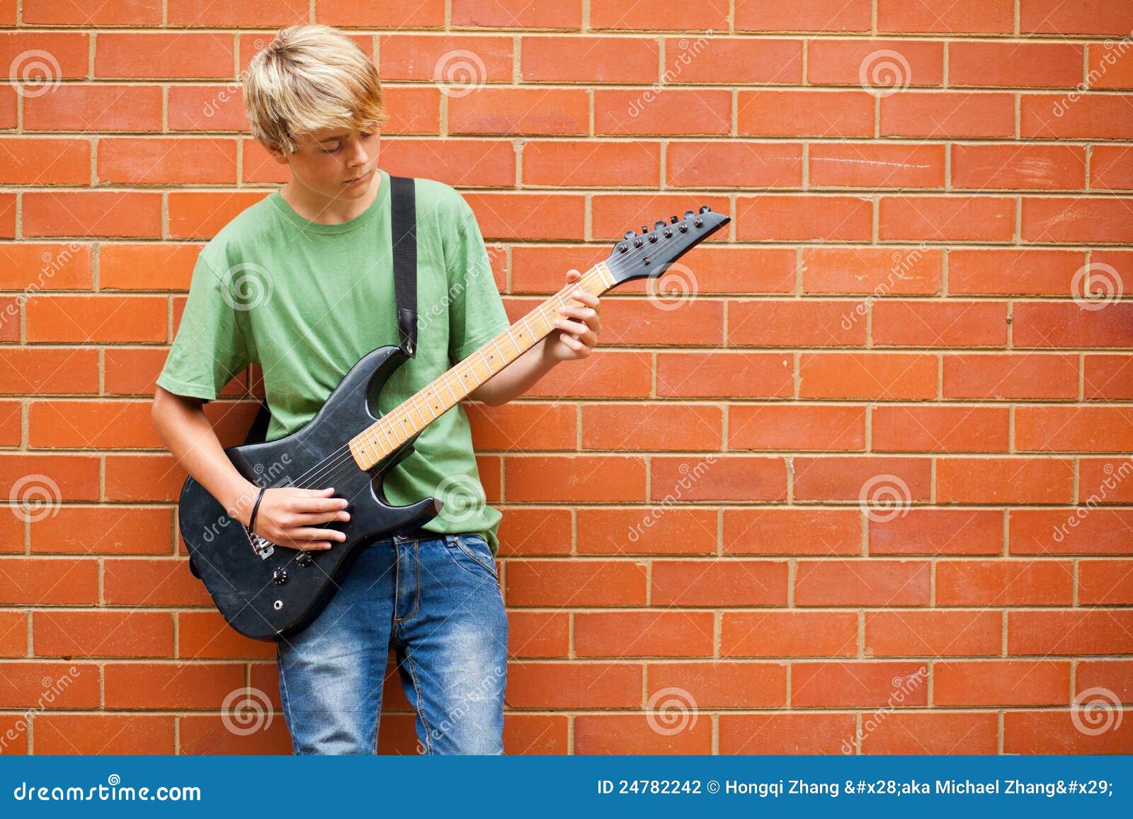Teen playing guitar stock photo. Image of play, playing - 24782242