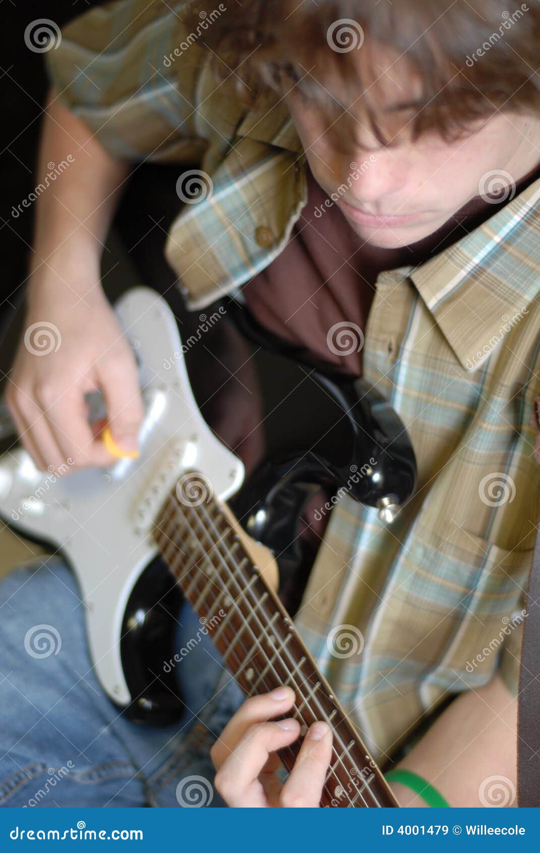 Teen playing guitar stock image. Image of posing, rock - 4001479