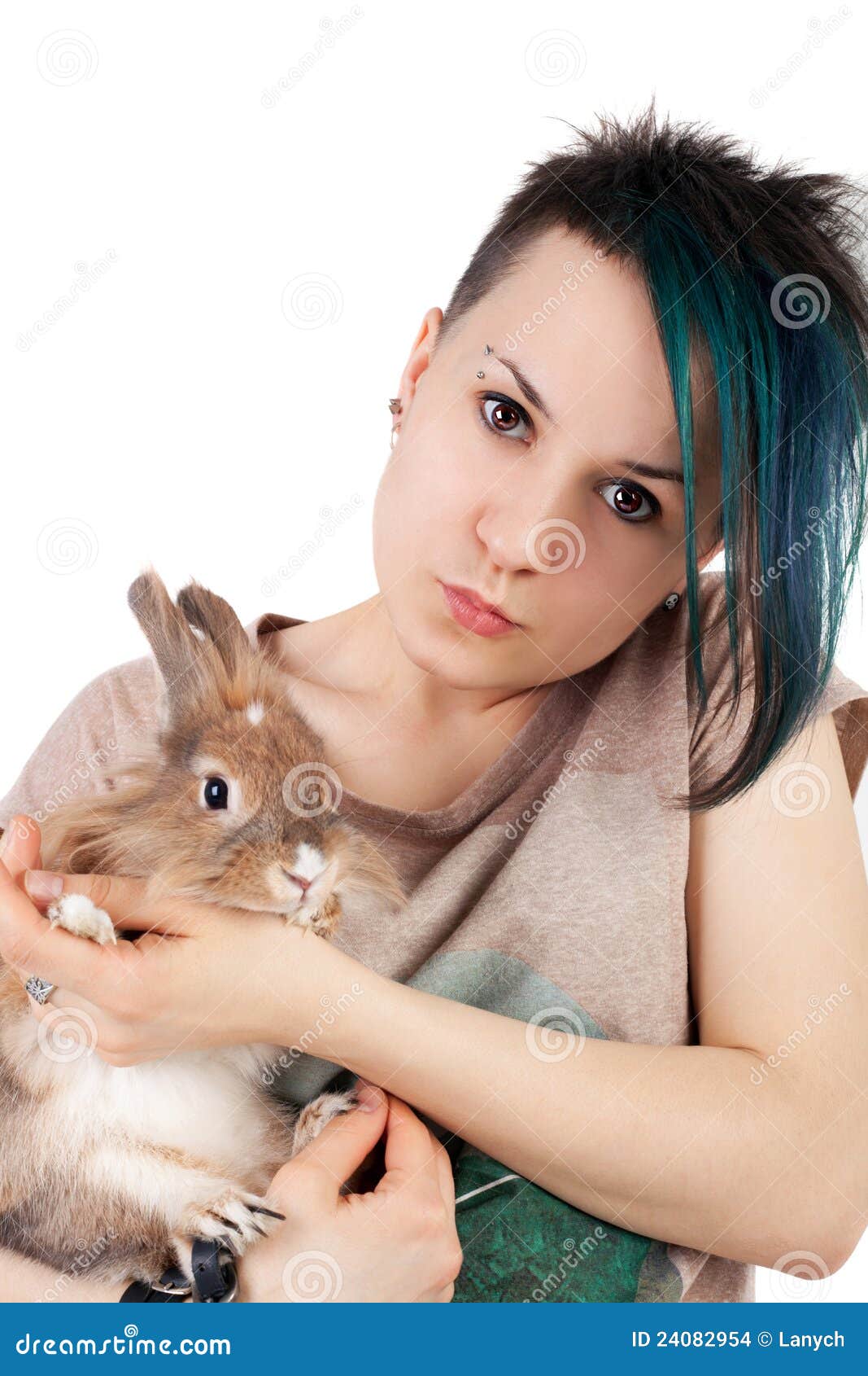 Teen and rabbit stock photo. Image of caucasian, care - 24082954