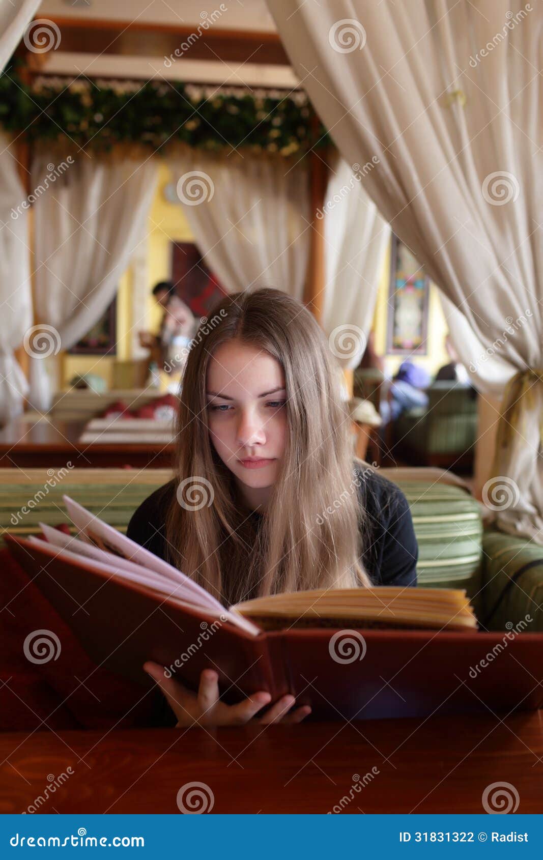 Teen reading menu stock photo. Image of head, decisions - 31831322