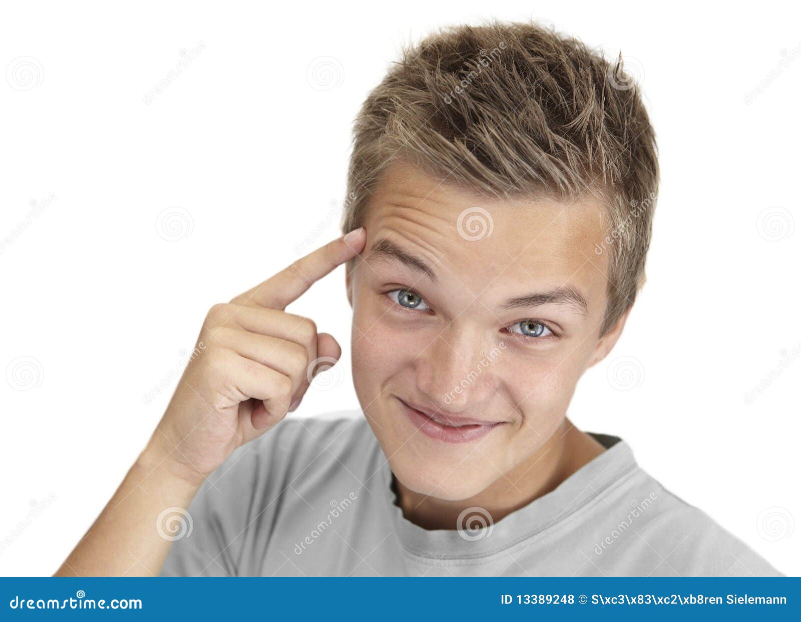 Teen says think stock photo. Image of head, people, ideas - 13389248