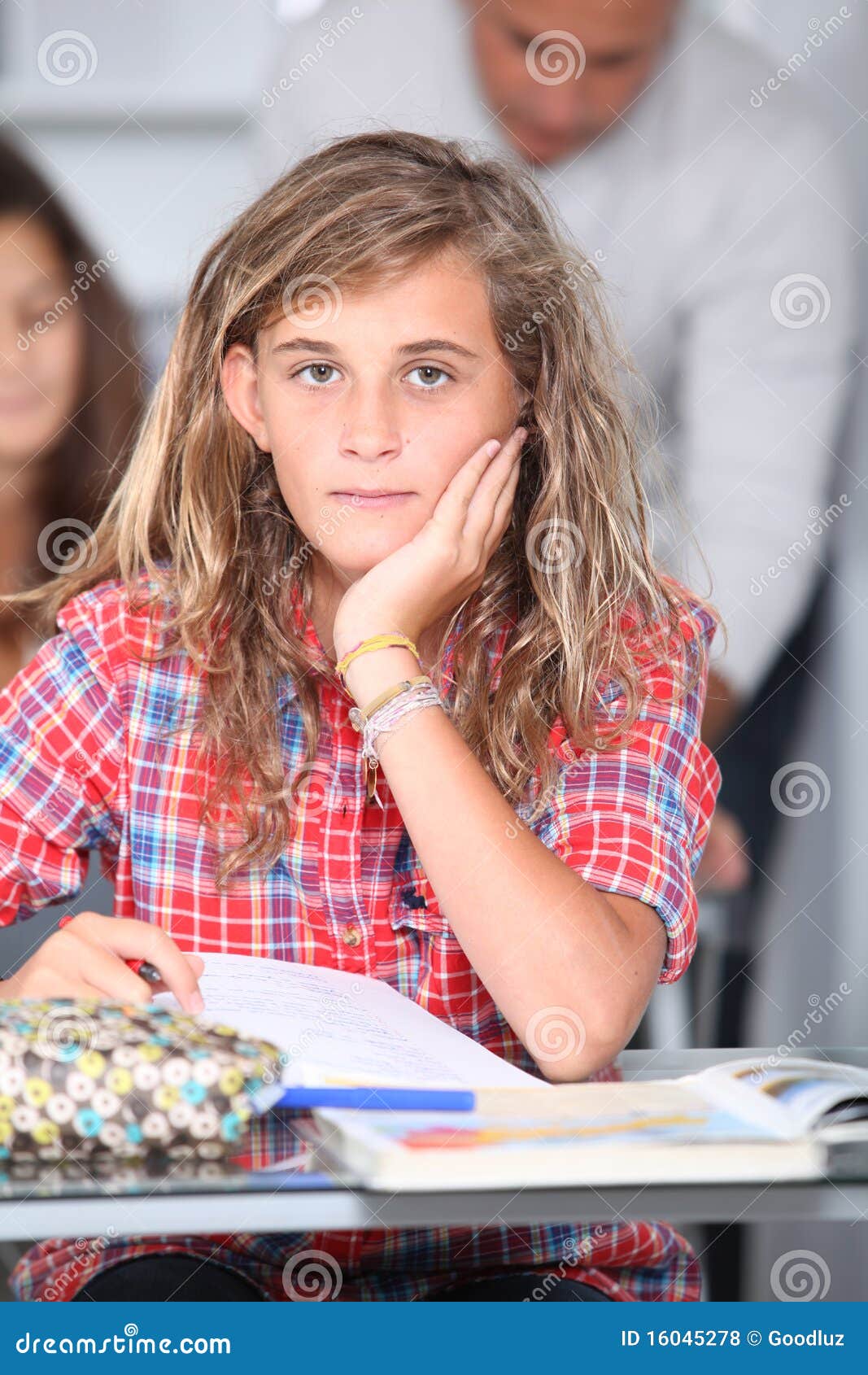 Teen at school stock photo. Image of book, teenager, teen - 16045278
