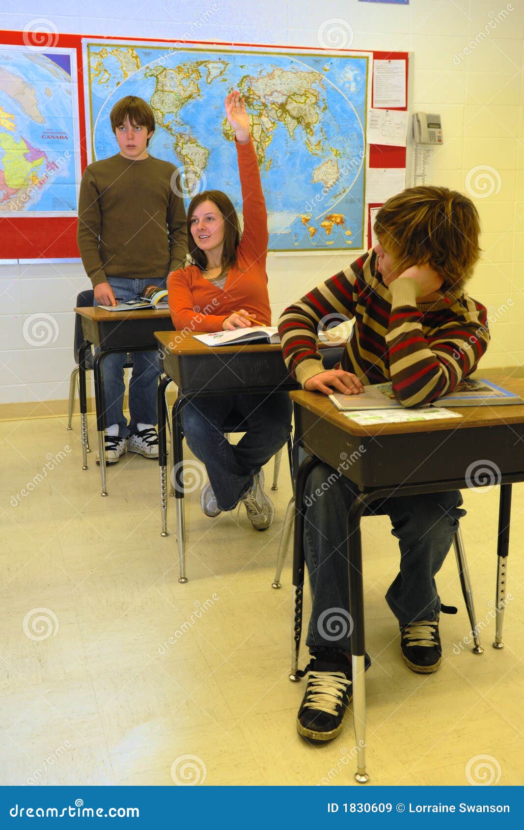 Teen Student with Answer stock image. Image of child, knowledge - 1830609