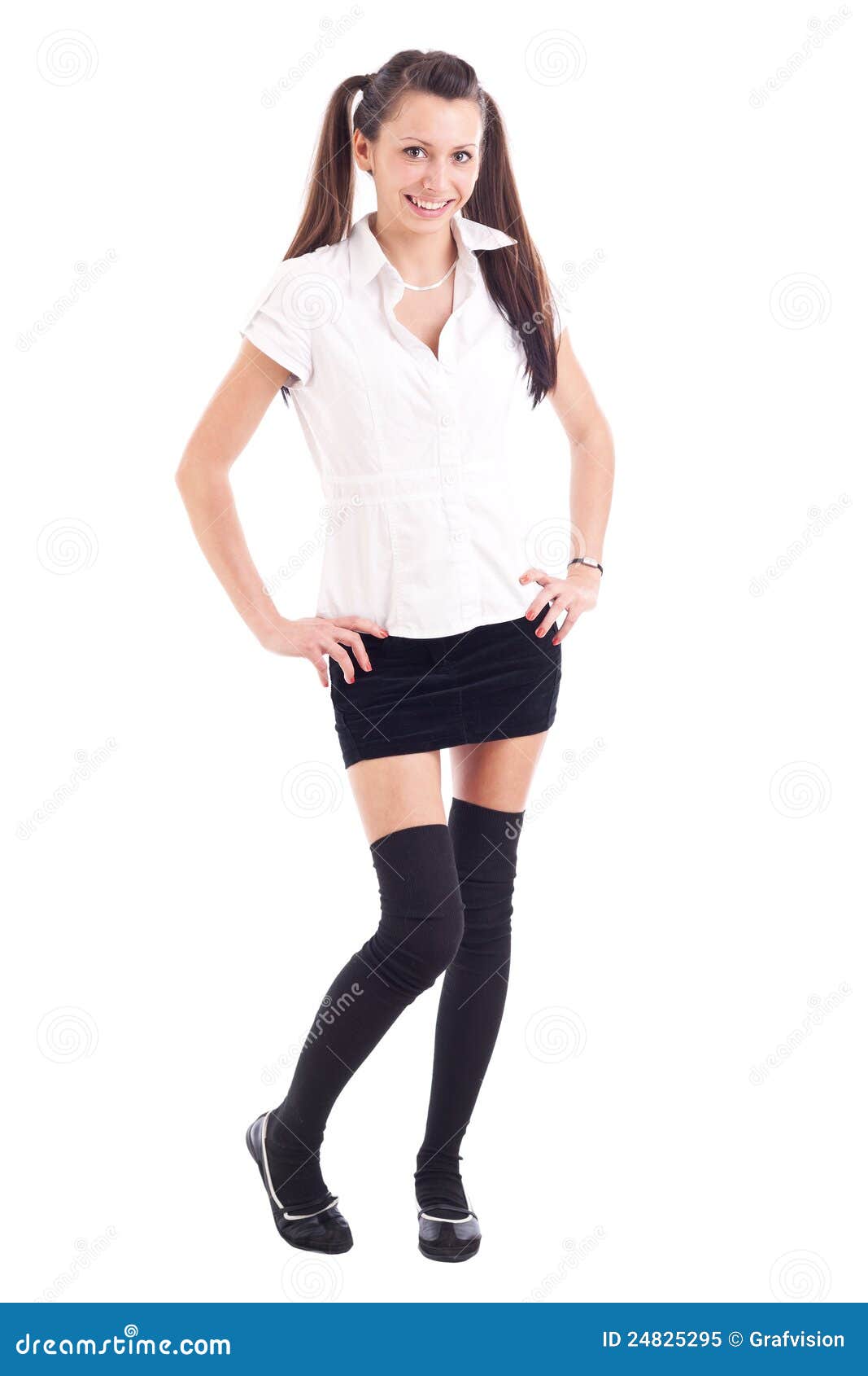 Teen Student Girl in Uniform Stock Image - Image of attractive, pretty ...