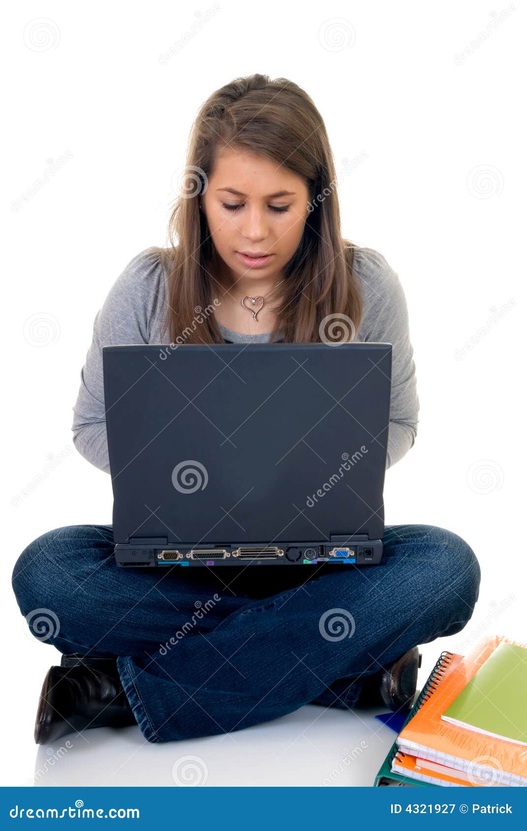 Teen Student Working on Laptop Stock Image - Image of background ...