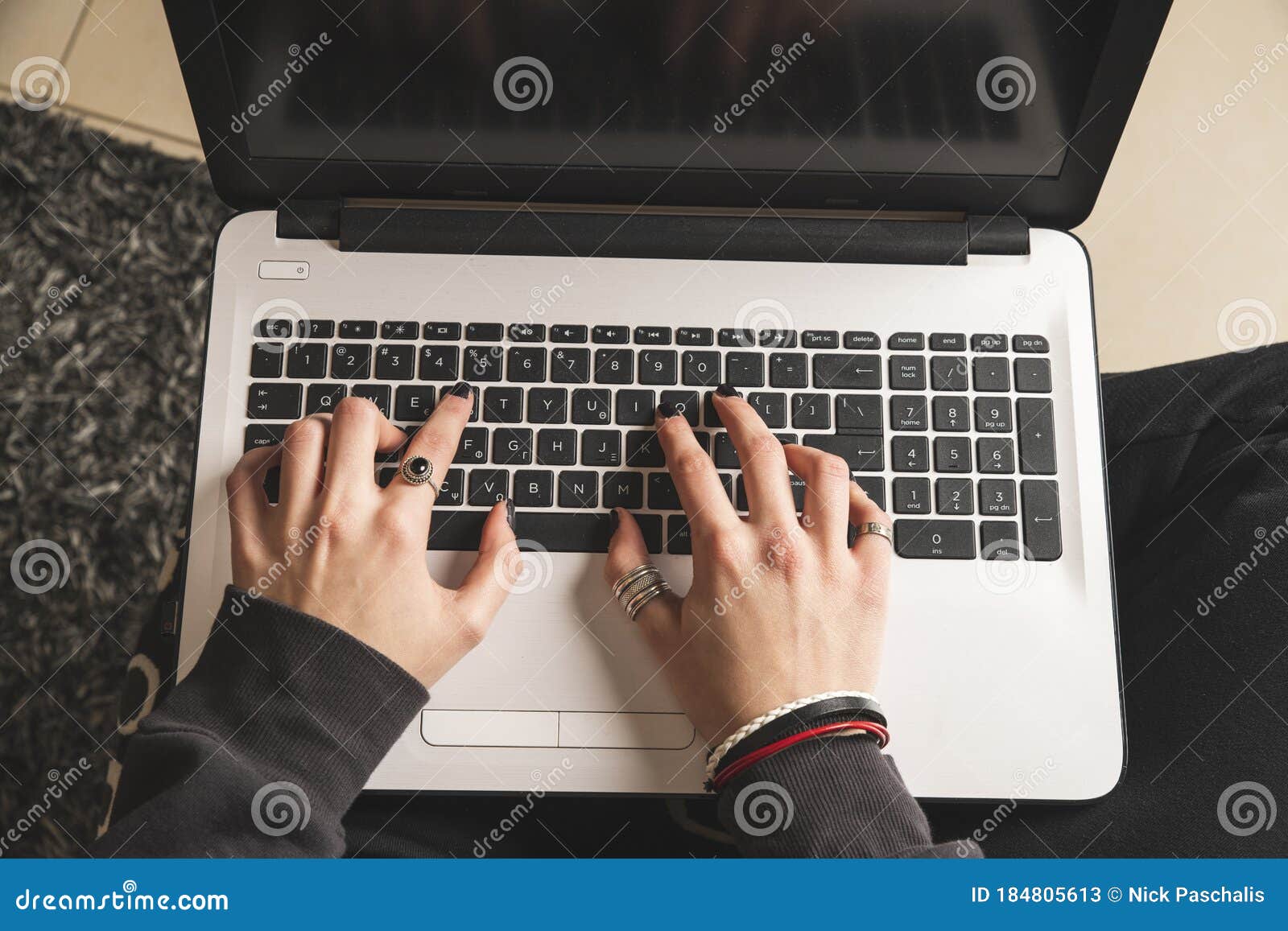 Teen Studying And Doing Homework On Laptop Royalty-Free Stock Photo ...