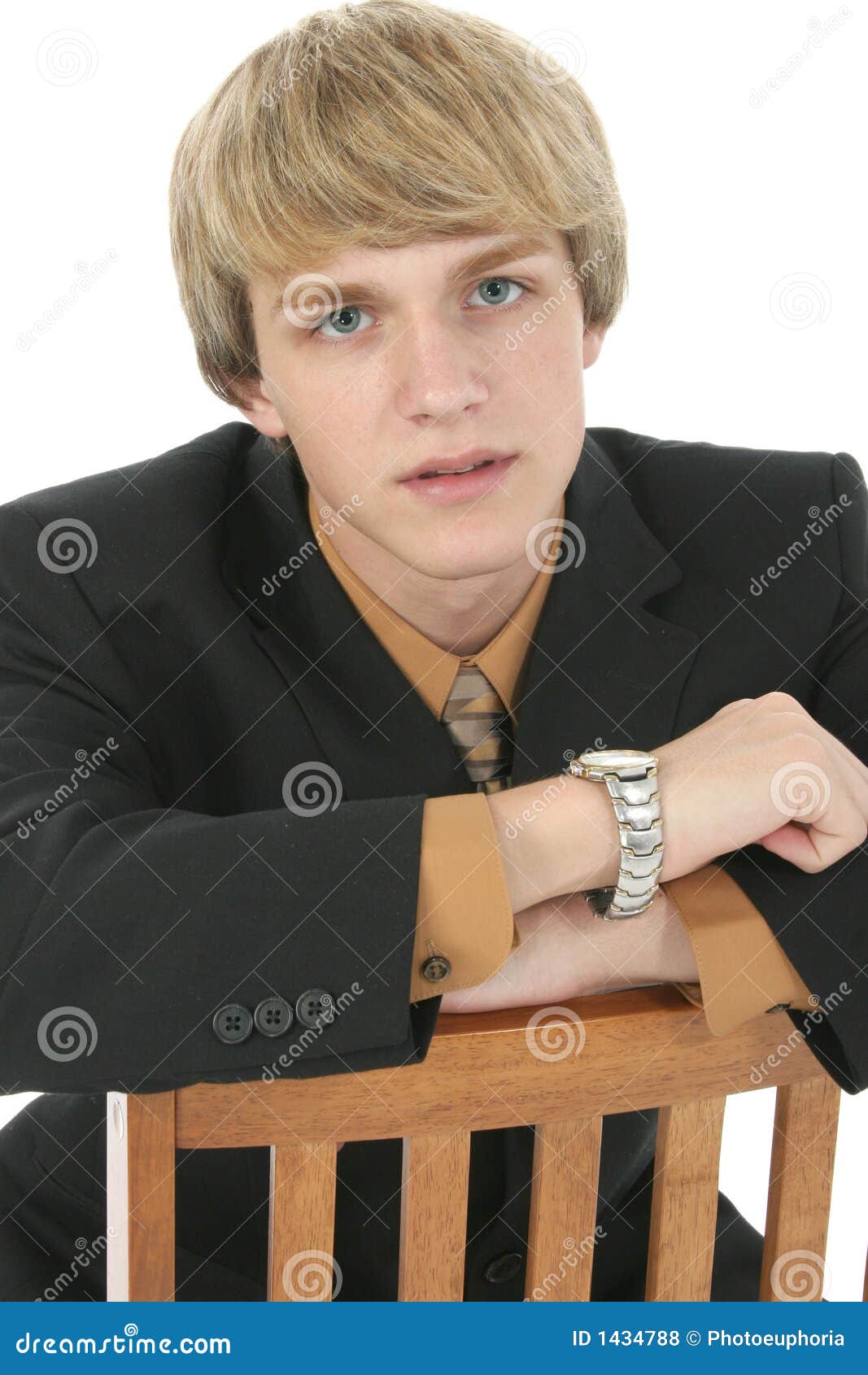 Teen in Suit stock photo. Image of face, impatient, blond - 1434788