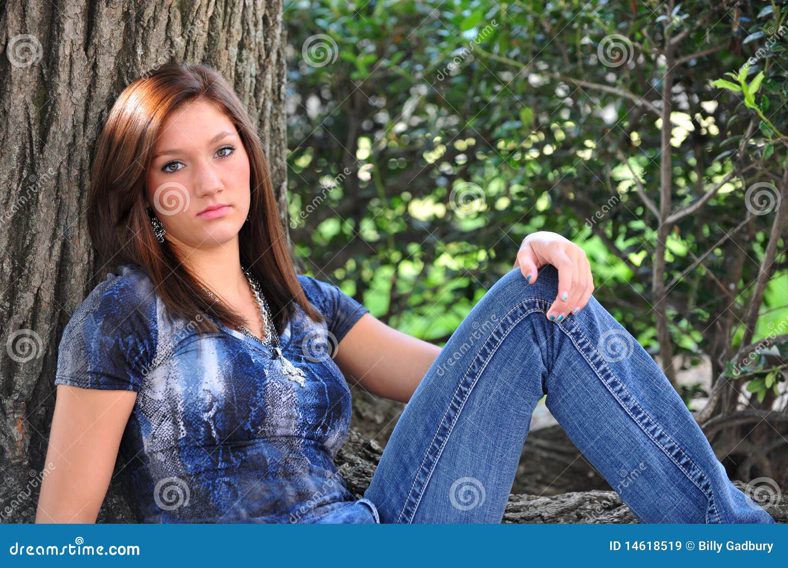 Teen and tree stock image. Image of fashion, youthful - 14618519