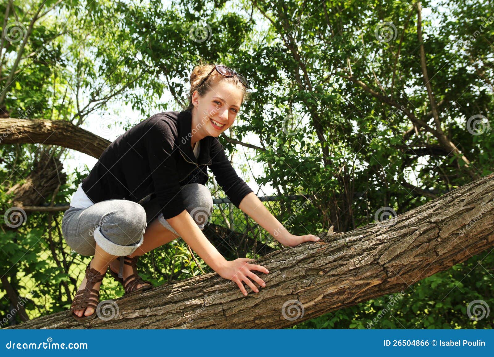 Teen in a tree stock photo. Image of branchtree, tree - 26504866