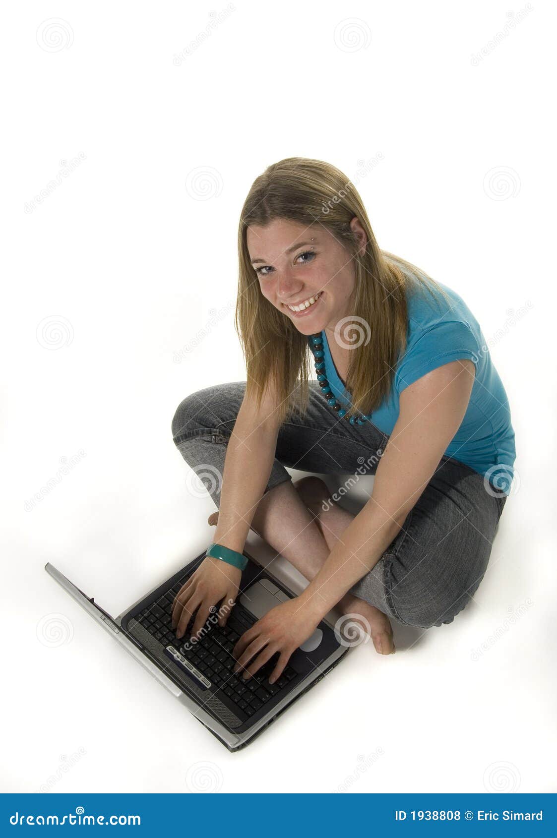 Teen using laptop stock photo. Image of communication - 1938808