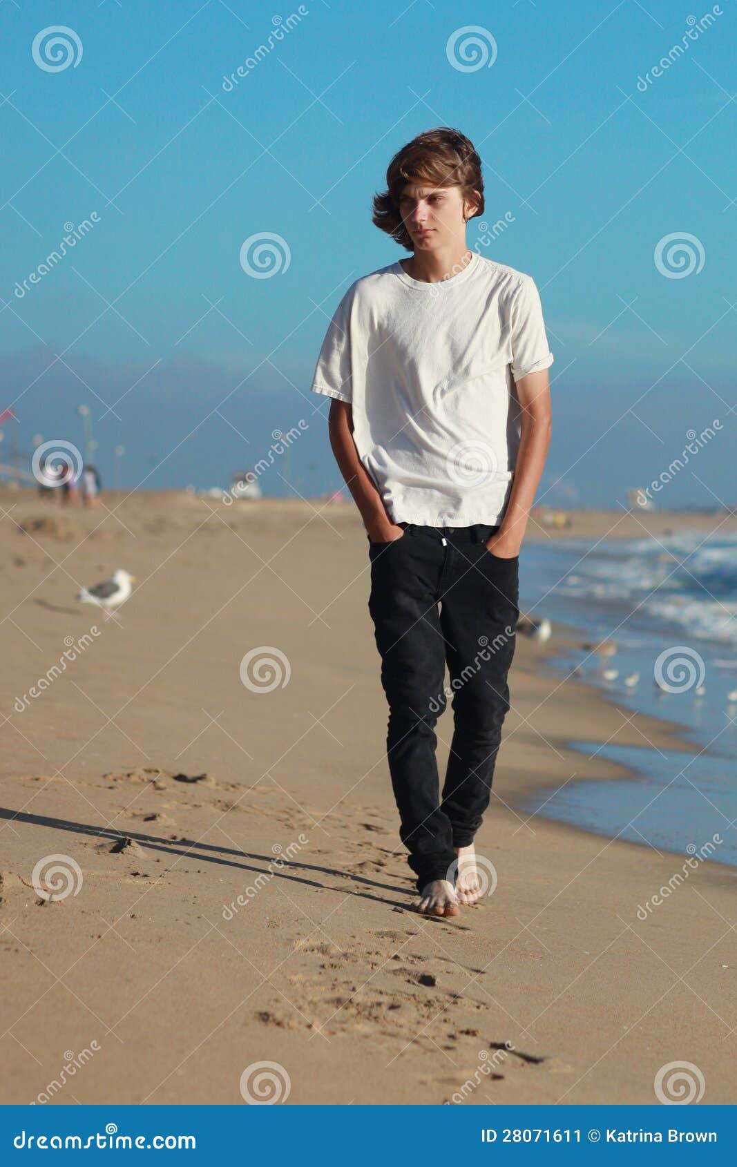 Teenage Boy at the Beach stock image. Image of nature - 28071611